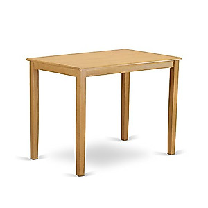 East West Furniture YAGR5-OAK-W 5 Piece Kitchen Counter Height Dining Table Set Includes a Rectangle Dining Room Table and 4 Wooden Seat Chairs, 30x48 Inch, Oak