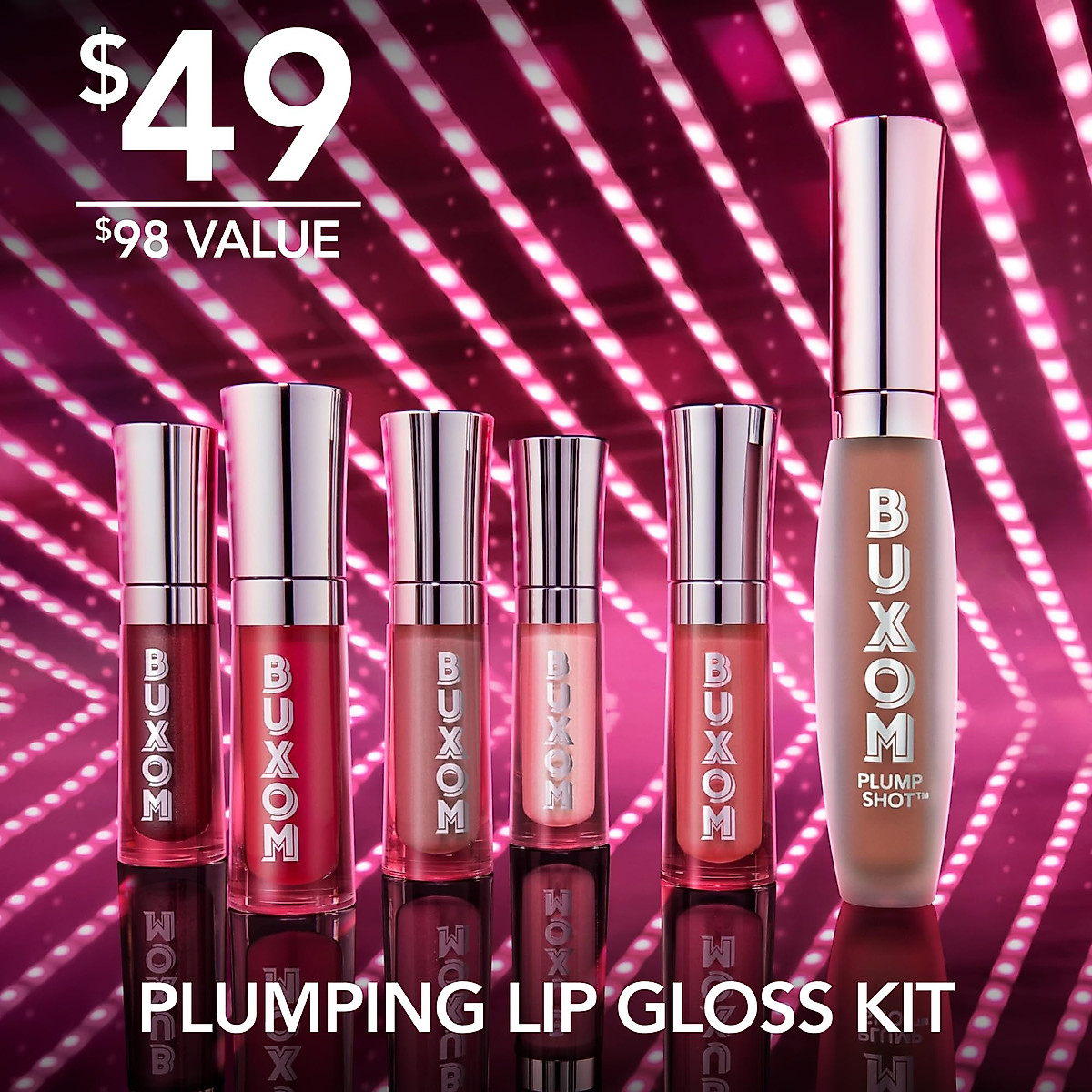 Buxom Full-On Plumping Lip Polish, Tinted Lip Plumper Gloss, Plumping Formula with Peptides & Vitamin E, Moisturizing Lip Plumping Gloss, Reds, Mauves & Reds