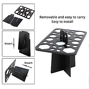 BEAKEY Makeup Brush Drying Rack, Collapsible Acrylic Makeup Brush Holder, Makeup Brush Dryer stand with 28 Holes, for Storing and Drying Various Sizes and Types of Brushes - Black