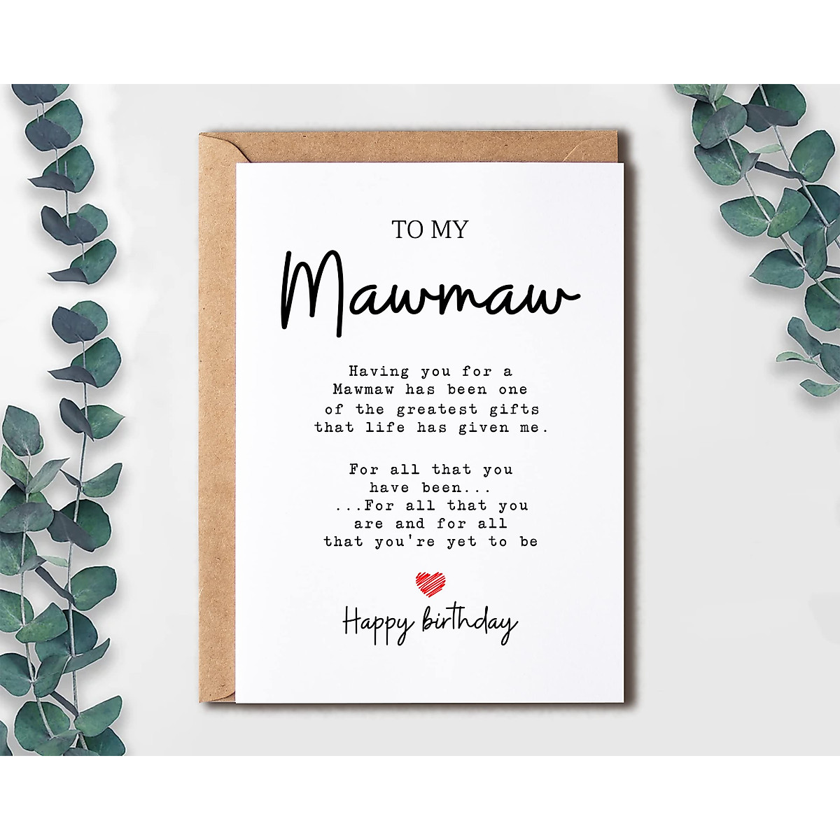 To My Mawmaw - Mawmaw Birthday Card - Mawmaw Is The Greatest Gifts In My Life - Birthday Card For Mawmaw - Gift For Mawmaw Card