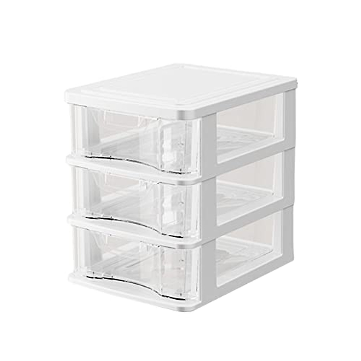 Walbest Sundries Storage Box Drawer Type Sundries Storage Box Container Save Space Dustproof White Triple Layer