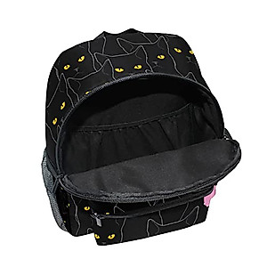 Fisyme Toddler Backpack Black Cats Pattern School Bag Kids Backpacks for Kindergarten Preschool Nursery Girls Boys, M