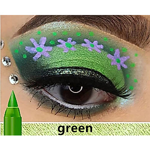 Go Ho 4 Colors Green Eyeshadow Pencil Set,Metallic Eyeliner Pencil Kit Matte&Shimmer Eyeshadow Stick Long Lasting Professional Eye Makeup Colorful Eye Liner for Women