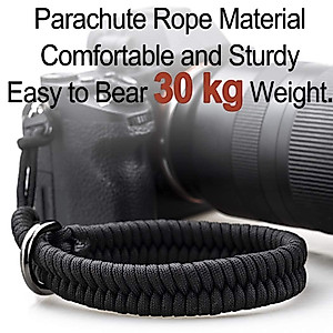 AQAREA Camera Wrist Strap for DSLR Mirrorless Camera, Quick Release Camera Hand Strap with Safer Connector（Black）