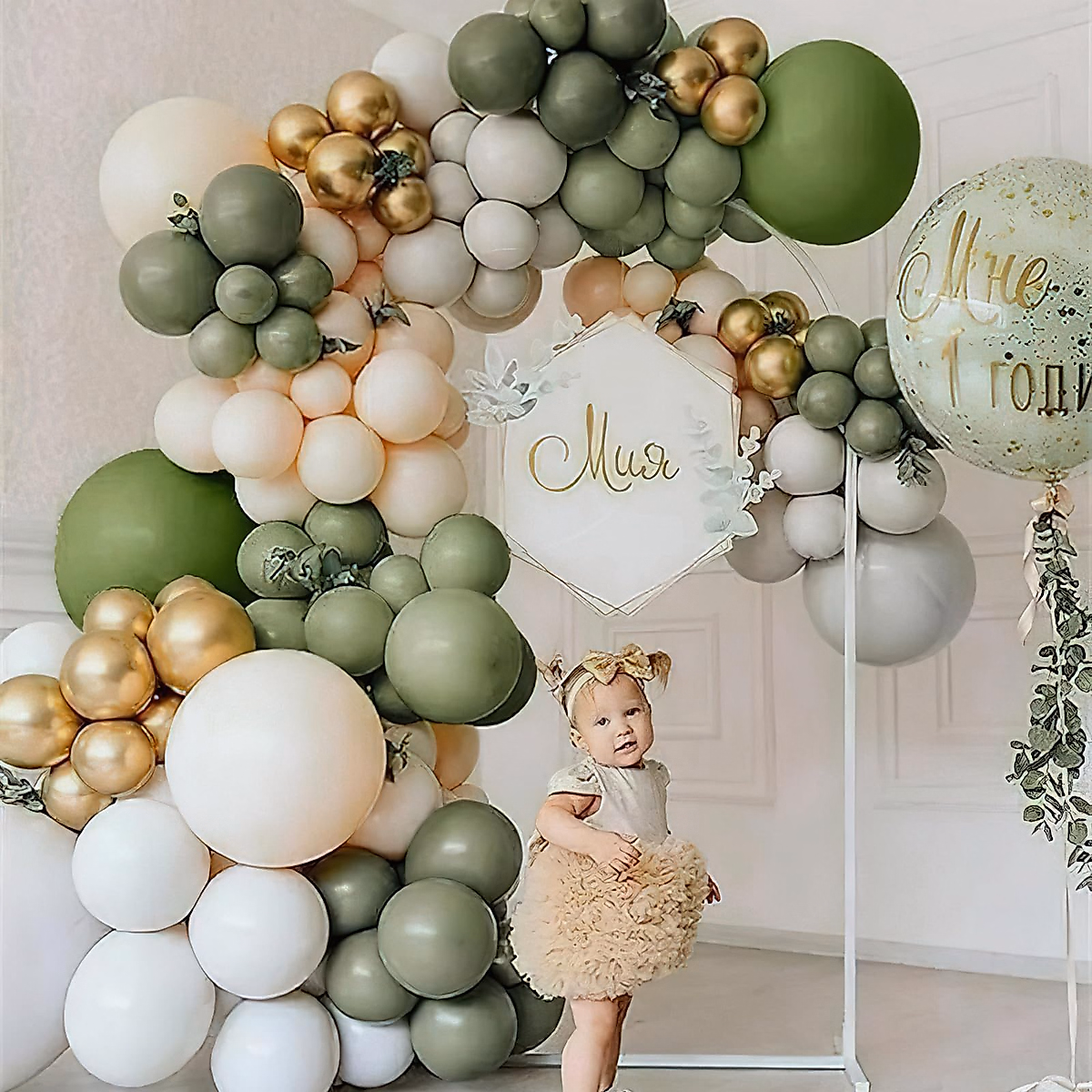 PartyWoo Sage Green Balloons, 85 pcs Boho Green Balloons Different Sizes Pack of 18 Inch 12 Inch 10 Inch 5 Inch Matte Green Balloons for Balloon Garland or Balloon Arch as Party Decorations, Green-F11