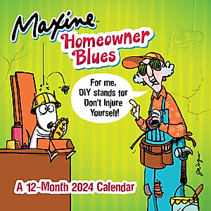 TF PUBLISHING 2024 Maxine Wall Calendar | Large Grids for Appointments and Scheduling | Vertical Monthly Wall Calendar 2024 | Home and Office Organization | Premium Matte Paper | 12"x12”