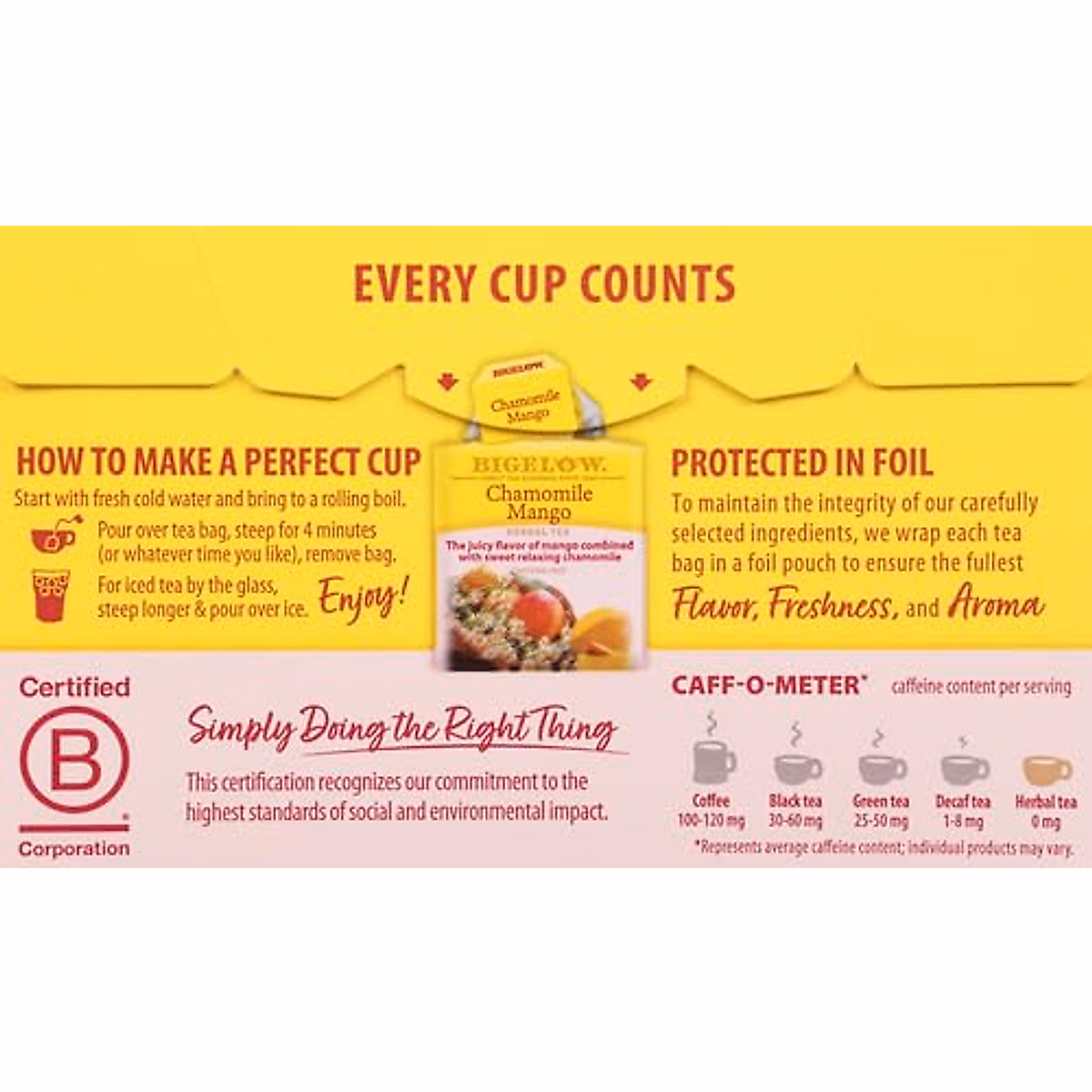 Bigelow Tea Chamomile with Mango Tea, 20 ct