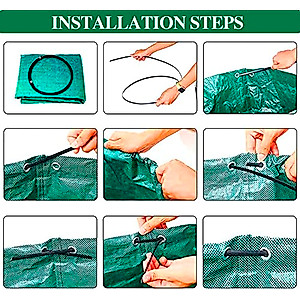 72 Gallons Garden Bag Collapsible Reuseable Heavy Duty Garden Waste Bags for Lawn Yard Leaf Trash Debris Garden bags with Gardening Gloves(3-Pack)