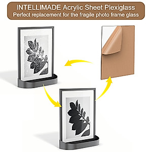 INTELLIMADE, Acrylic Sheet Plexiglass 12" x 12" Square Panel 1/8" (3mm) Thick, Cast Plexi Glass Board with Protective Paper for Signs, DIY Display Projects, Craft and Easy to Cut, 1-Pack, Clear