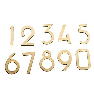 0-9 60mm Golden Brass Numbers, Retro Villa Hotel Door Plates Address Dormitory Room Numbers, DIY Wall Decor, 1pcs (Color : Number 6)