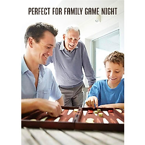 Get The Games Out Top Backgammon Set - Classic Board Game Case - 2 Players - Best Strategy & Tip Guide - Available in Small, Medium and Large Sizes (Brown, Medium)