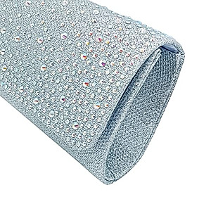 Evening Clutch Bag for Women Girls PVC Rhinestone Snap Deatchable Chain Crossbody Bag for Party Wedding Silvery