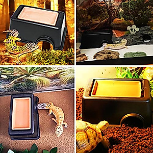Hamiledyi Reptile Hide Box Gecko Hideout Cave with Sink Humidifier Lizards Hideaway Hut Flexible Leaves Pet Habitat Decor for Snakes Leopard Spiders Turtles Amphibians
