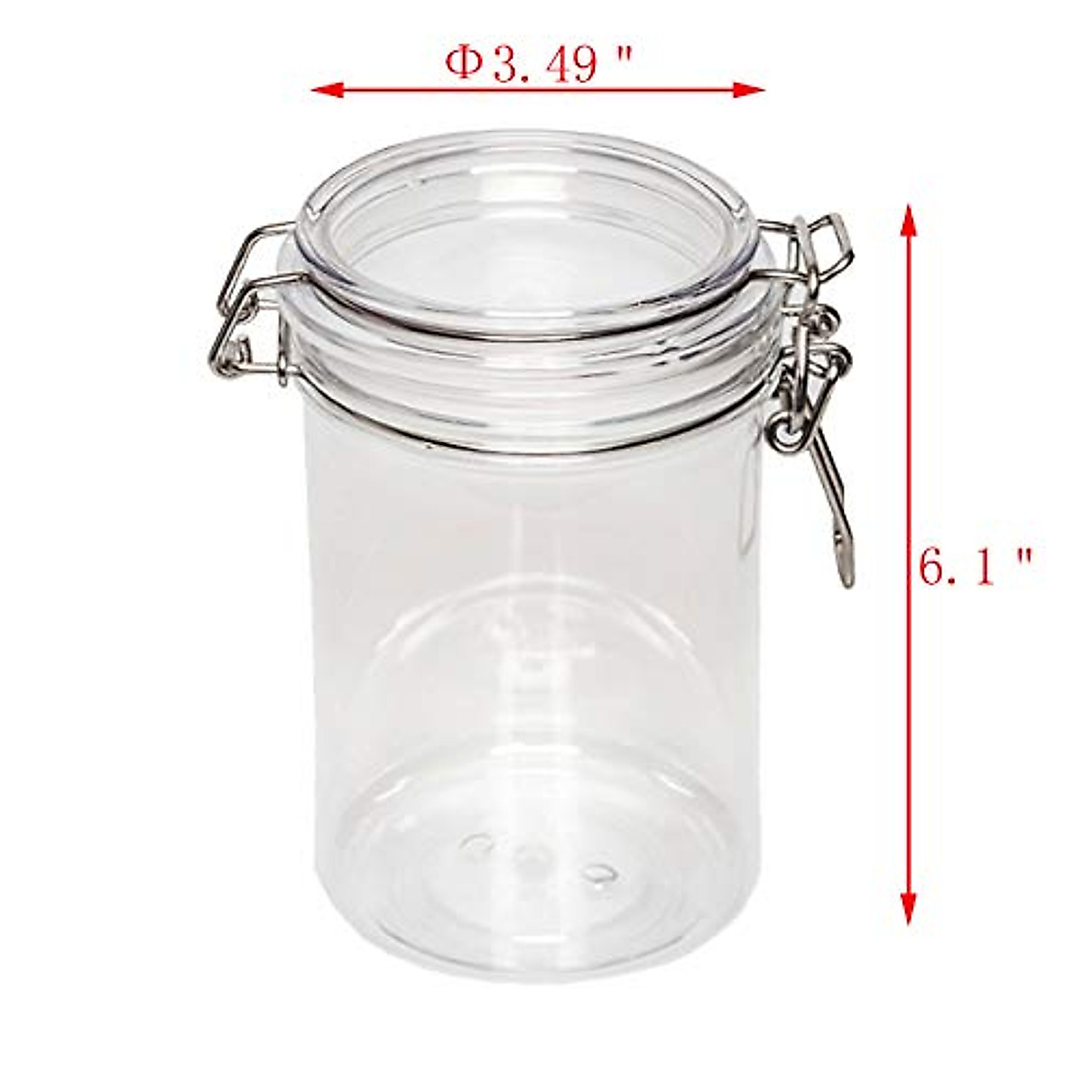 FixtureDisplays® Wire Clasp PET Jar 750 ml Spice Jar Seal Paint Oil Storage Jar Container Lock 18615-750ML-SNL LISTING