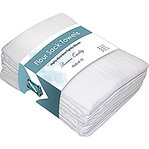 ZOYER Flour Sack Towels (28" x 28", 12 Pack) - 100% Cotton Dish Towels - Tea Towels Multi Purpose Kitchen Towels -Ultra Absorbent Bar Towels-Kitchen Linen Set.