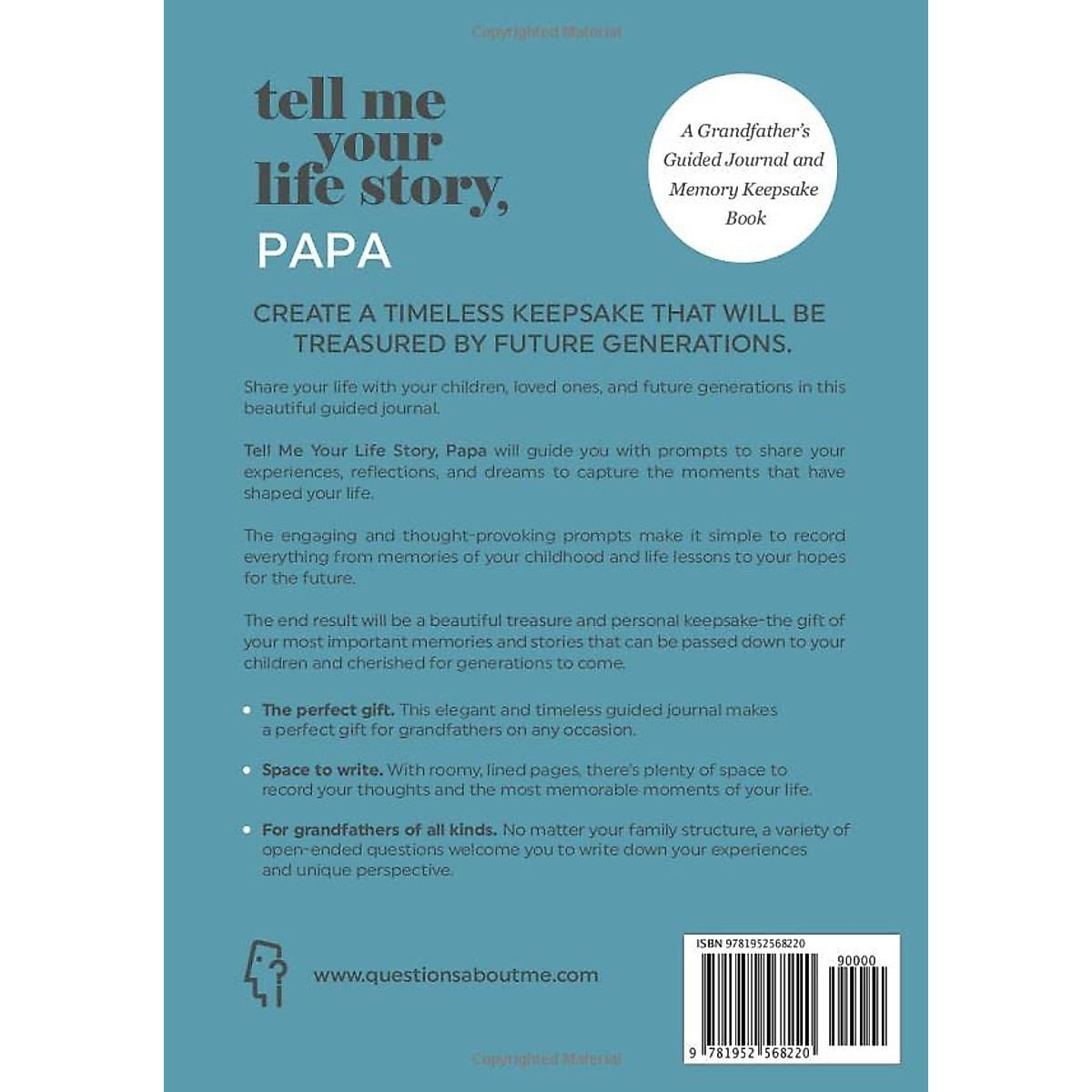 Tell Me Your Life Story, Papa: A Grandfather’s Guided Journal and Memory Keepsake Book (Tell Me Your Life Story® Series Books)