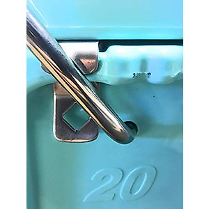 Cooler Lock Bracket Fits Yeti Roadie 20 and RTIC 20, Stainless Steel, Silver, Cooler Mount