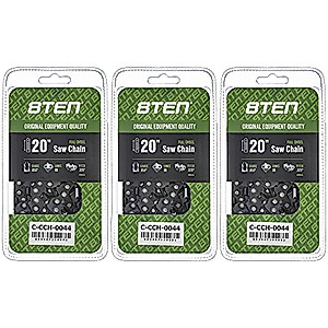 8TEN Full Chisel Chainsaw Chain 20 Inch .050 .325 80DL for Husqvarna 450 455 460 Rancher Craftsman Jonsered CS2252 CS2253 (3 Pack)