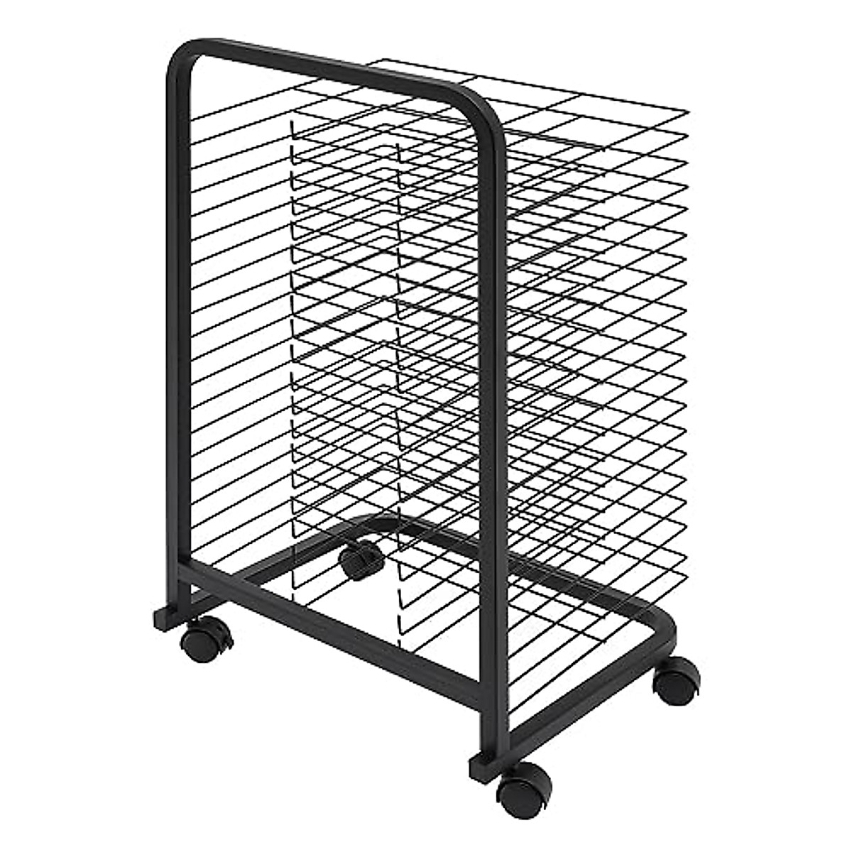 LUOSHALIYA 20 Layers Wire Art Drying Rack, Stackable Metal Stainless Steel Art Rack Power Coated with Pulleys, Flexible Shelves Mobile Cart for Painting Craft Artwork Canvas Storage