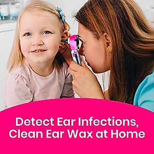 Zyrev ZetaLife Otoscope Set with 150 Extra Disposable Specula Tips, Pink