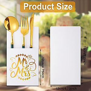 24 Pcs Silverware Bag Utensil Holder Cutlery Pouch Bags Utensil Napkin Holders Knife Fork Tableware Bags for Wedding Vintage Rustic Party Country Restaurant Table Setting Decoration 4.15 x 7.5 Inch