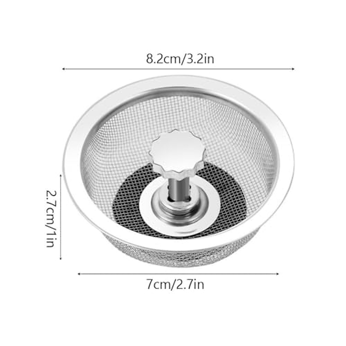 KUNMNGF Sink Stopper Bathroom Drain,Kitchen Sink Strainer,Sink Drain Stopper,Kitchen Sink Stopper,Sink Stopper,Stainless Steel Kitchen Sink Strainer,Bathtub Sink Strainer for Kitchen,Bathroom, Silver