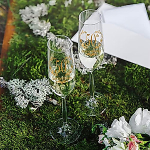 Tom Boy 50th Anniversary Champagne Flutes, Couple Gifts for Anniversary, Wedding Anniversary Champagne Flutes Glasses Set of 2, Married Couples gifts, Anniversary 50th Gifts for Parents