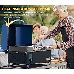 Onlyfire Wood Pellet Grill and Smoker with Auto Temperature Control, LED Screen, Meat Probe & 2 Tiers Cooking Area, Portable Outdoor BBQ Grilling Stove for RV Camping Tailgating Cooking, Black