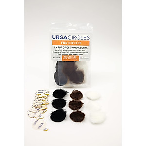 URSA Fur Circles - Mini Windshields for Lavalier/Lapel Microphones. Reduce Wind Noise & Clothing Rustle. Compatible with Sennheiser, RODE, Sanken, Tascam & More (9x Circles + 30x Stickies, MultiPack)