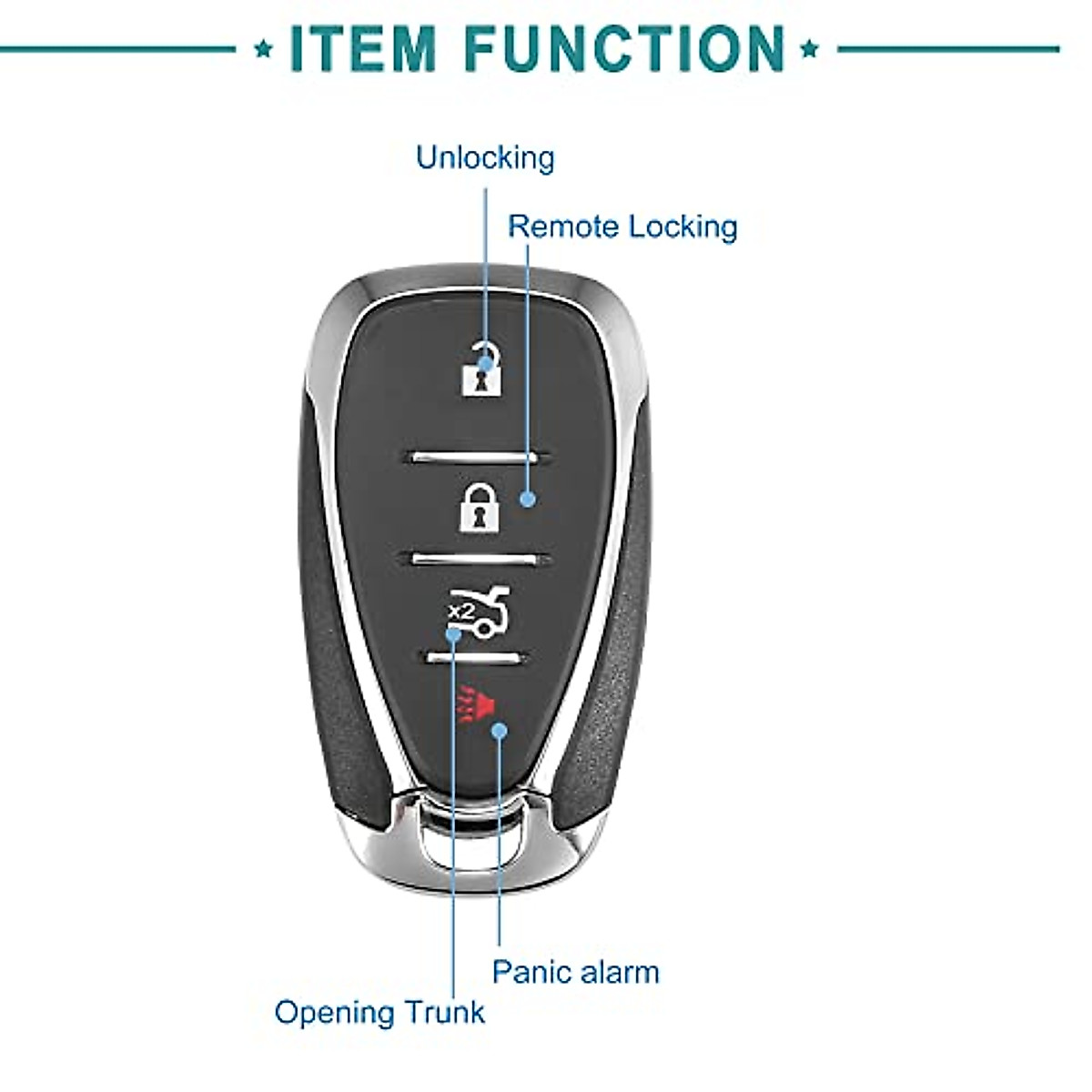 ACROPIX 4 Button Keyless Entry Remote Fit for Chevrolet Sonic - Pack of 1 Black
