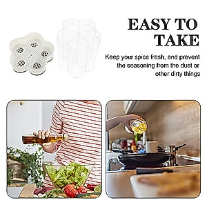 UPKOCH Multi Salt Container Plastic Shaker Jars With Labels 5 Grids Travel Seasoning Bottle Clear Condiment Dispenser Portable Pepper Box For Powder Sugar Camping Bbq