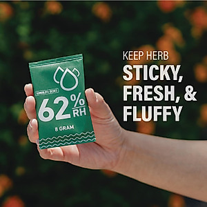 Humboldts Secret 62% Humidity Packs RH 2-Way | Moisture Absorber & Regulator for Small Containers | Relative Humidity Control Packets with Resealable Bag | 2 Way Humidity Control Packs | Pack of 10