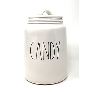 Rae Dunn "CANDY" CANISTER 10" tall- ceramic - dishwasher safe! - very rare!