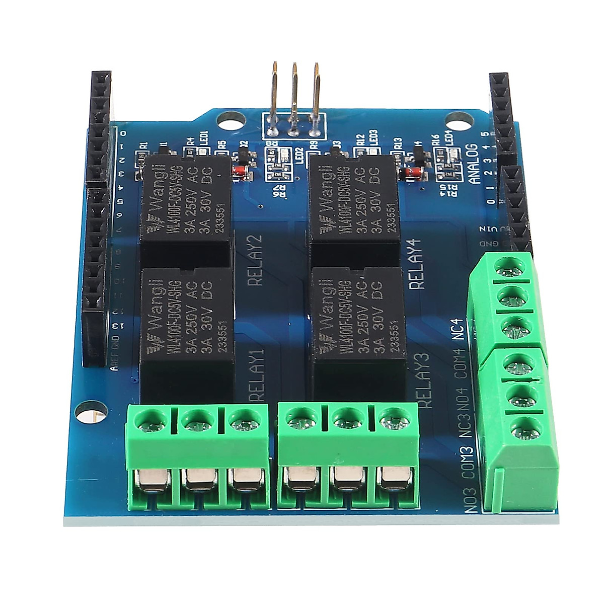 2PCS 4 Channel 5V Relay Shield Module, QCCAN Four Way Relay Control Board Expansion Board