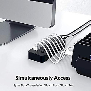 SHYPT 7 Port Powered USB 3.0 HUB BC1.2 Charger Splitter with Individual on/Off Switches and 12V/2A Power Adapter for PC Computer