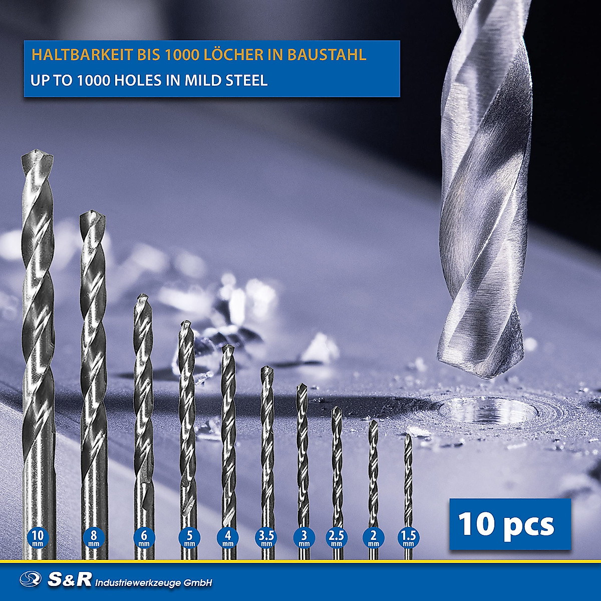 S&R Metal Concrete Masonry Drill Bit Set 23 Pcs. Multi Functional: 10 Metal Drills HSS M2 Steel / 7 Concrete Drills / 6 Wood Drills/Bits Set in Metal Box Multi-Purpose