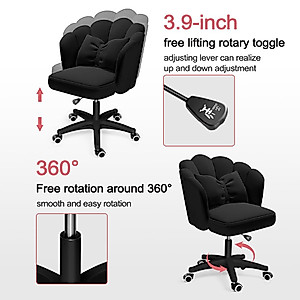 XUEGW Office Chair Cute Petal Desk Chair, Modern Fabric Home Butterfly Chairs Height Adjustable Chair Makeup Chairs Computer Chairs