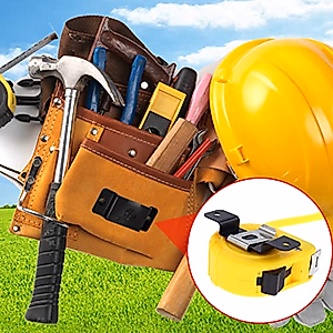 3pcs Tape Measure Belt Clip with Screws, LeatherTape Measure Holder for Belt (Black)