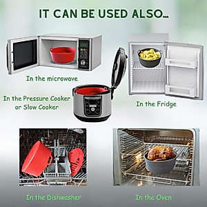 MiKapana Silicone Air fryer Liners Reusable for Air Fryer Basket Sturdy Strong Kitchen Gadgets Air Fryer Accessories Airfryer Liners Silicone Bowl For Air Fryer Oven BPA free (Grey - 8.6")