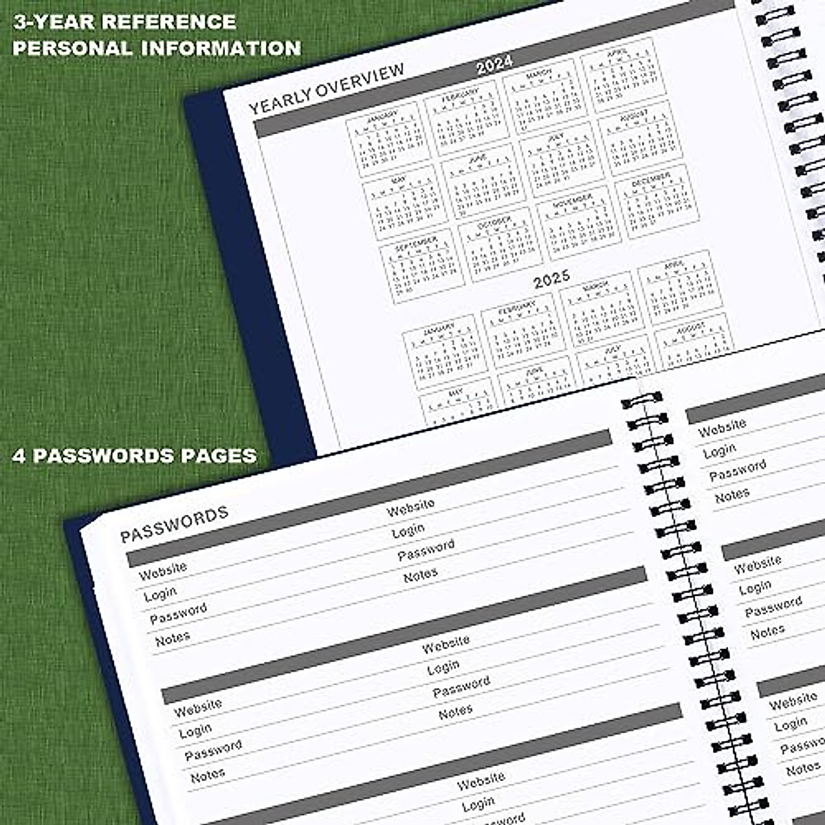 2024-2025 Monthly Planner - Monthly Planner/Calendar 2024-2025, Jul. 2024 - Dec. 2025, 9'' x 11'', 18 Months Planner, Sticky Tabs, Back Pocket - Navy