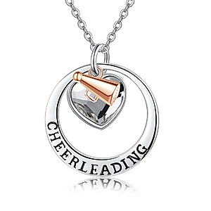 YFN Cheerleader Gifts for Girls Sterling Silver Cheerleading Cheer Necklace Cheerleader Pendant Jewelry for Women
