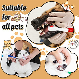 Newday Pet Toothbrush for Dogs, Cats, Double Headed Dog Toothbrush with Soft Bristles, Easy Teeth Cleaning, Non Slip Dog Toothbrushes in Bulk (Pack of 3)