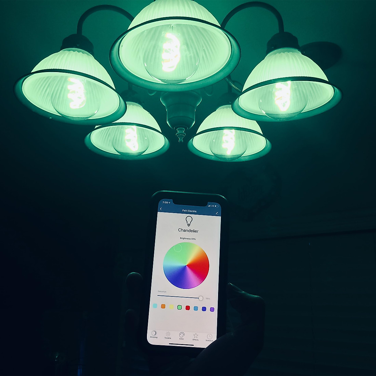 Feit Electric 60 Watt Equivalent Smart Filament Globe Bulb, Spiral Filament WiFi Dimmable, Works with Alexa and Google Assistant No Hub Required, G30 Vanity LED Smart Light Bulb G3060/RGBW/FIL/AG