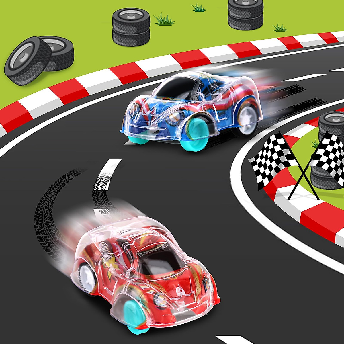 Hooqict 36 Pcs Mini Pull Back Car for Boys 4-8 Years Old Racing Car Party Favors Bulk Kids Car Set for Classroom Prizes, Treasure Box Toys, Goodie Bag Stuffers and Pinata Fillers