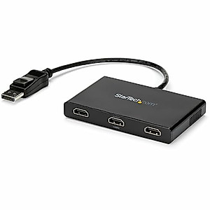 StarTech.com 3-Port Multi Monitor Adapter - DisplayPort 1.2 to 3x HDMI MST Hub - Triple 1080p HDMI Monitors - Extended or Cloned Display mode - Windows PCs Only - DP to 3x HDMI Splitter (MSTDP123HD)