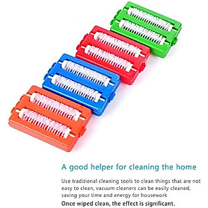 Generic Carpet Double Brush Handheld Sweepe Table Dust Brush Dirt Crumb Collector Cleaner Roller Tools Random Color, Silver