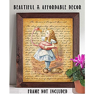 Alice in Wonderland Prints - 8x10 Unframed Wall Art Print Poster - Perfect Alice in Wonderland Gifts and Decorations (The Queen's Croquet)