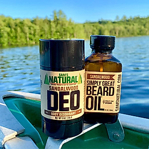 Simply Great Beard Oil - SANDALWOOD Scented - Holiday Gifts - Stocking Stuffers - Beard Conditioner 3 Oz Easy Applicator - Natural - Vegan and Cruelty Free Care for Beards - Gifts for Men with Beards