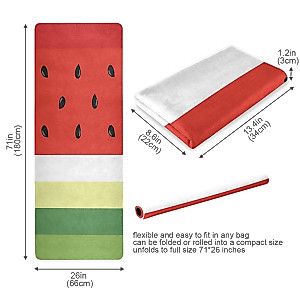 VIKKO Cute Watermelons Fruit Yoga Mat Ultra Thin Folding Mat for Exercise Fitness Pilates Stretching Meditation