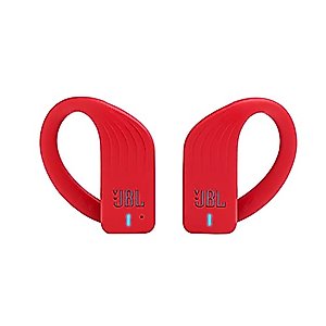 JBL ENDURANCE PEAK - True Wireless Earbuds, Bluetooth Sport Headphones with Microphone, Waterproof, up to 28 Hours Battery, Charging Case and Quick Charge, Works with Android and Apple iOS (red)